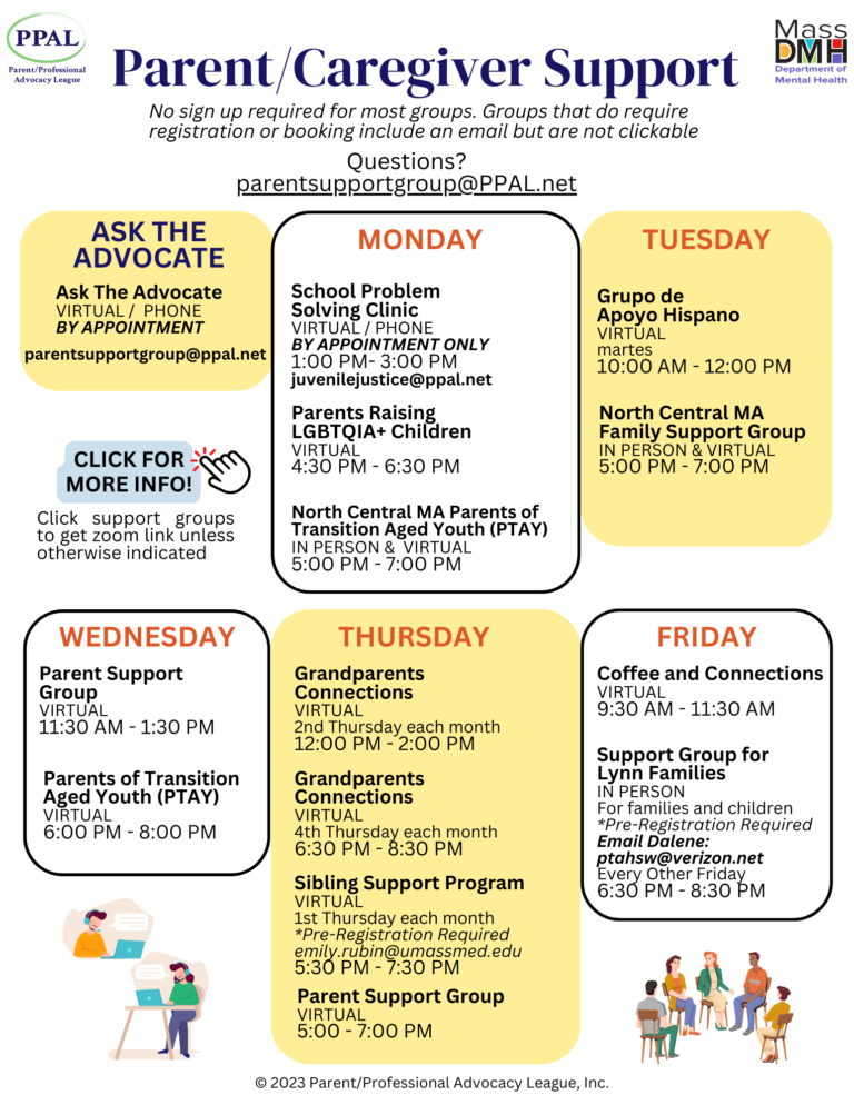 PPAL Central MA Family Support | Parent Professional Advocacy League